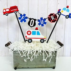 First Responders Cake Topper, Emergency Vehicles Birthday Party ...