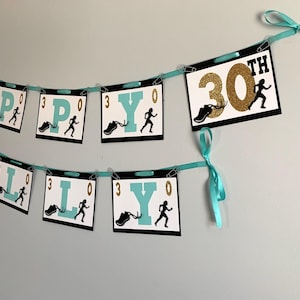Runner Birthday Decorations, Marathon Runner, Half Marathon, Race Bib ...