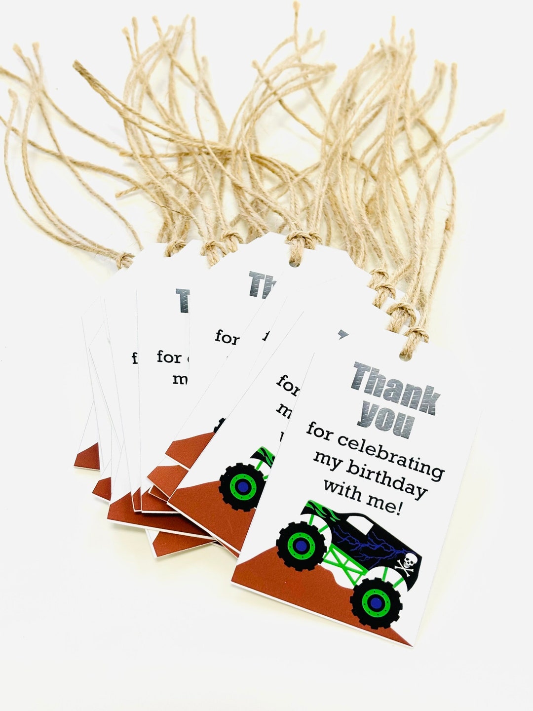 Monster Truck Thank You Favor Tags, Grave Digger Party Decorations ...