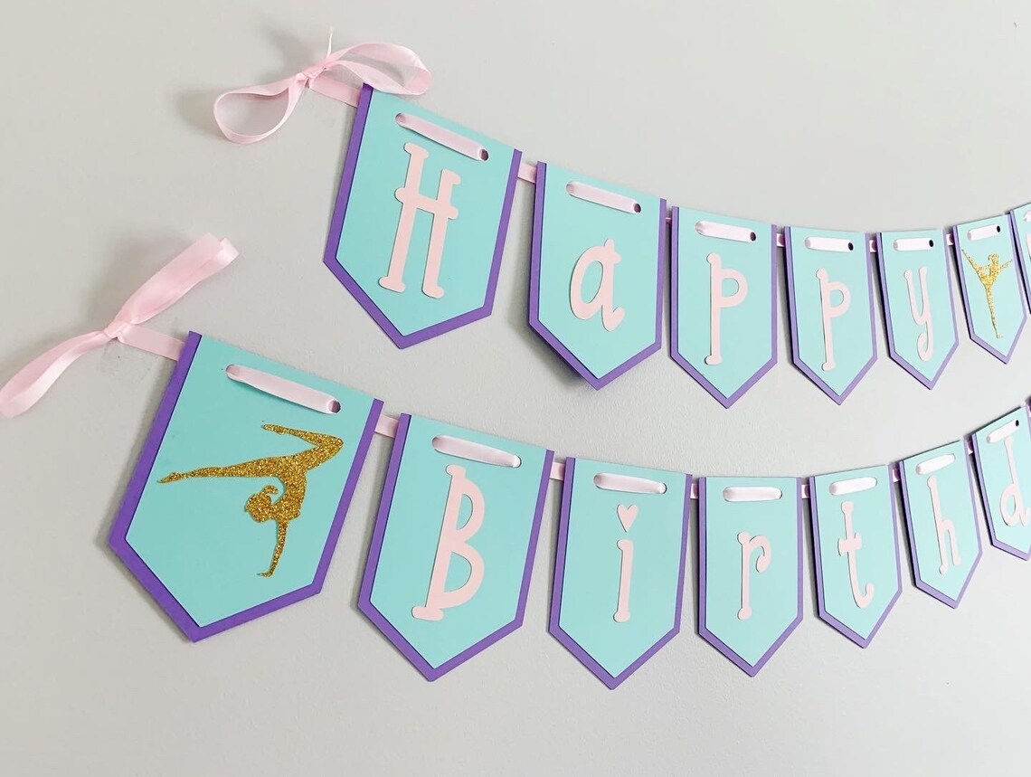 Gymnastics Birthday Decorations Gymnastics Banner Tumbling | Etsy