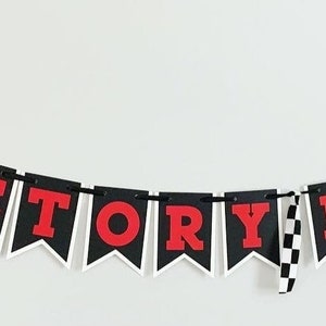 Victory Lane Racing Banner, Red Race Car High Chair Banner, Checkered ...