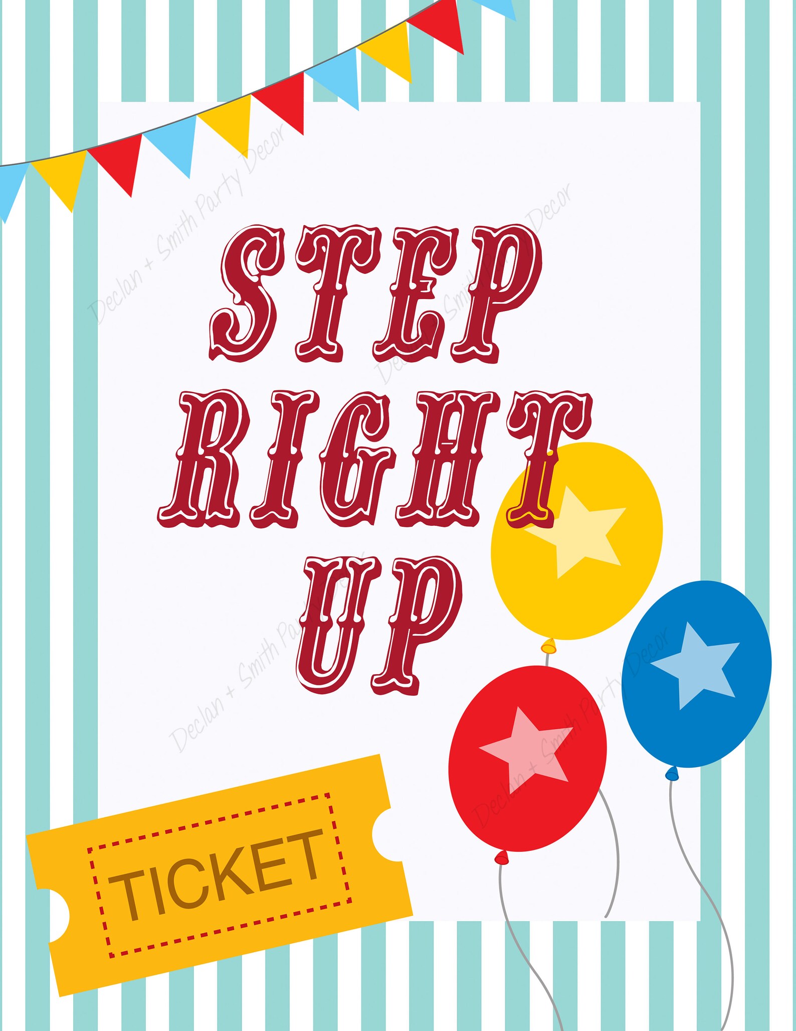 Step Right up Signcircus Birthday Partycircus Party - Etsy