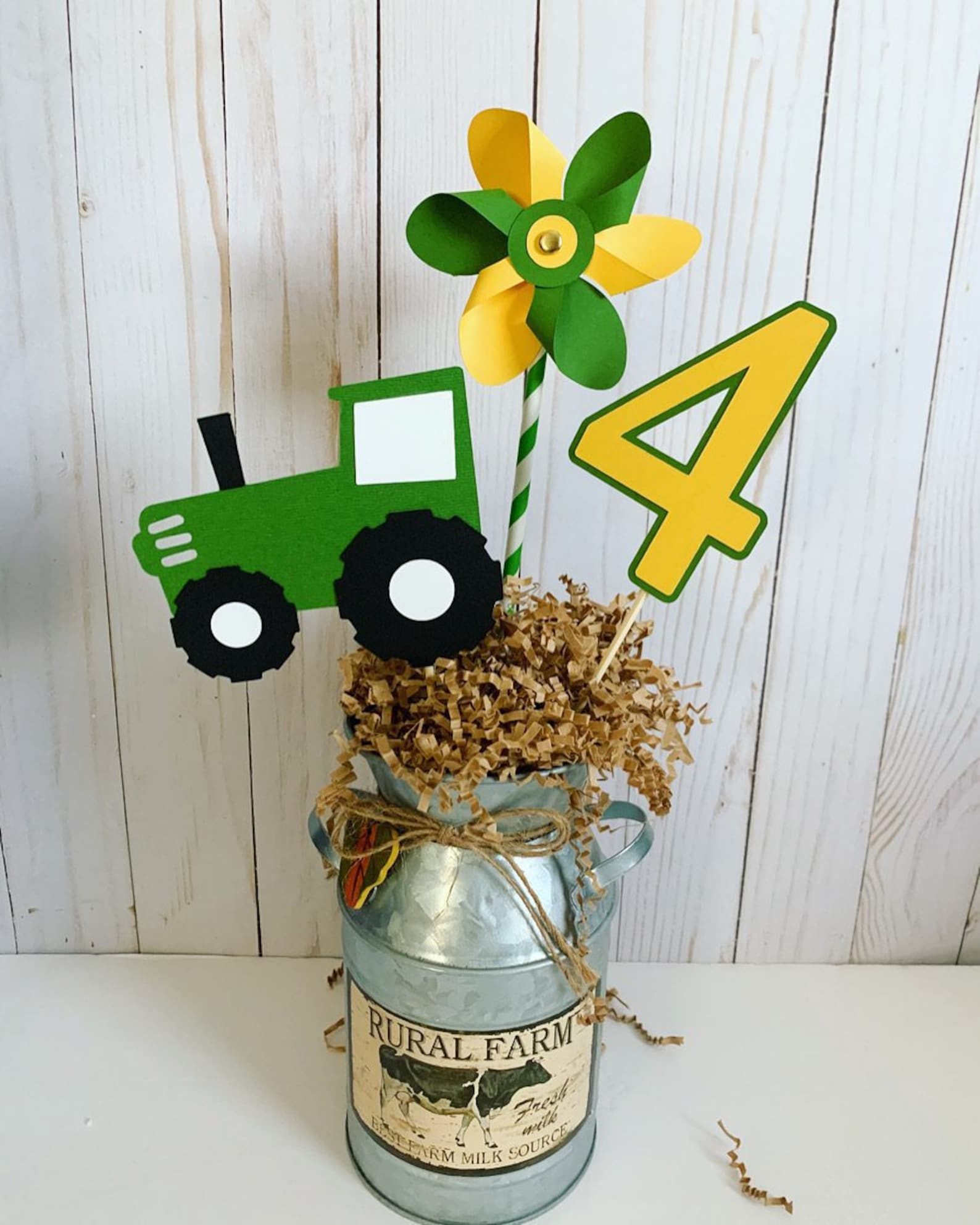 Green Tractor Birthday Decorations Green Tractor Table Decor - Etsy