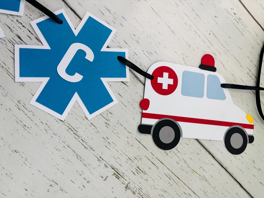 Personlized Ambulance Banner, EMS Week, Paramedic, Baby Shower ...