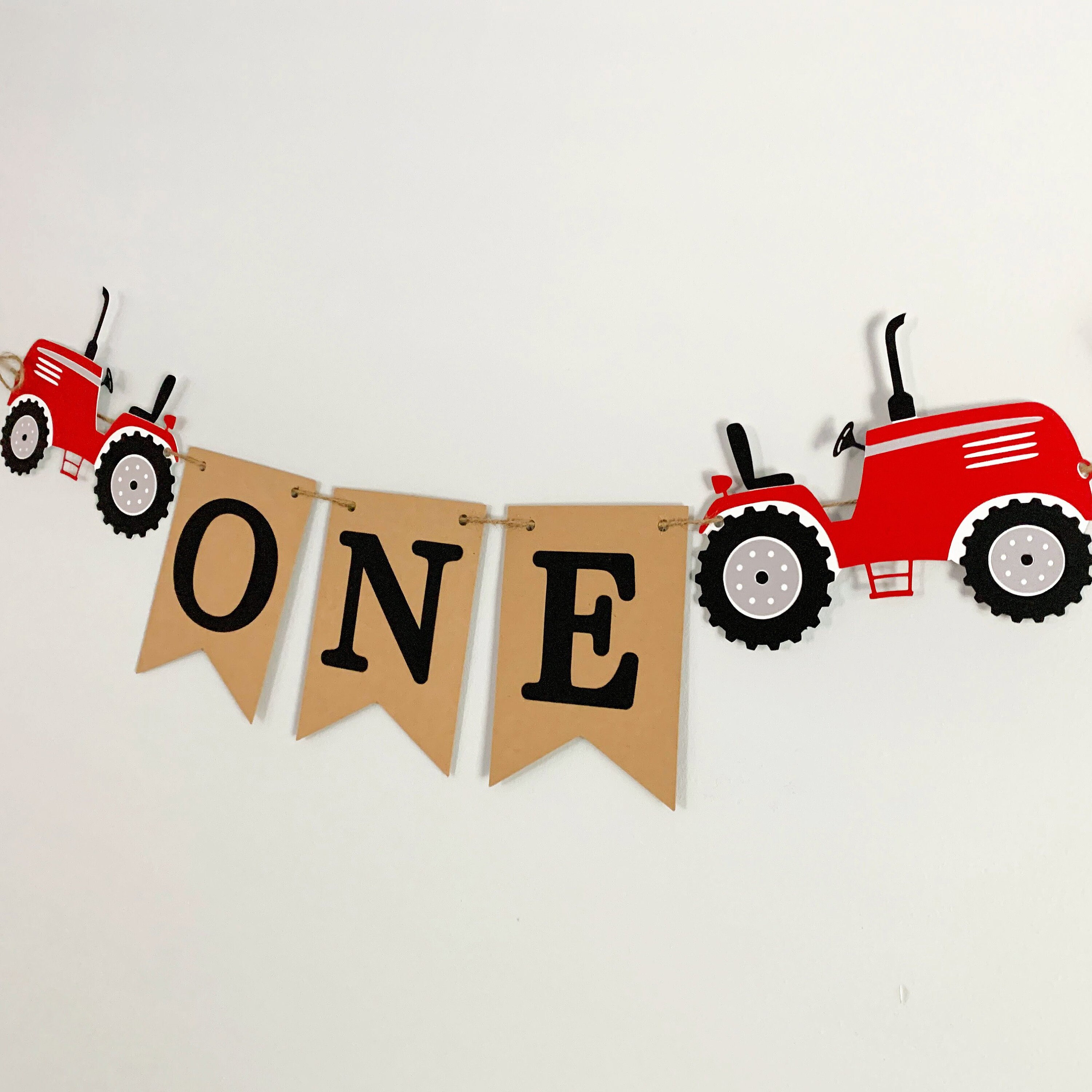 Red Tractor Birthday Decorations Red Tractor Age Banner | Etsy