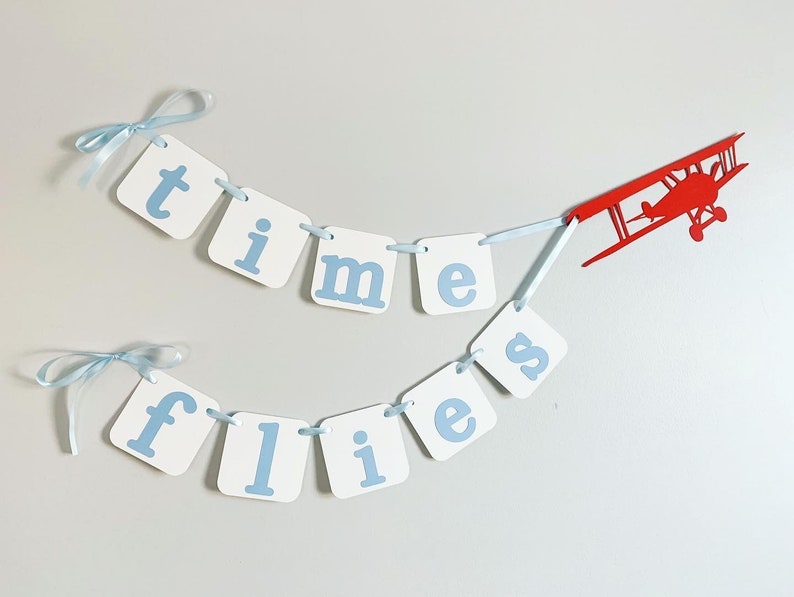 Time Flies First Birthday Time Flies Banner Biplane Birthday | Etsy
