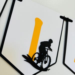 MTB Birthday Decorations, Mountain Bike Party Banner, Full Face Helmet ...