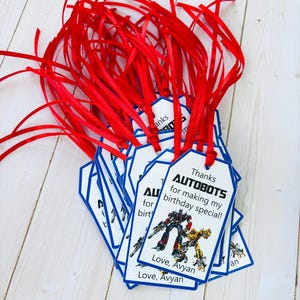 Transformers Birthday Party Favor Tags, Transformers Birthday Party ...