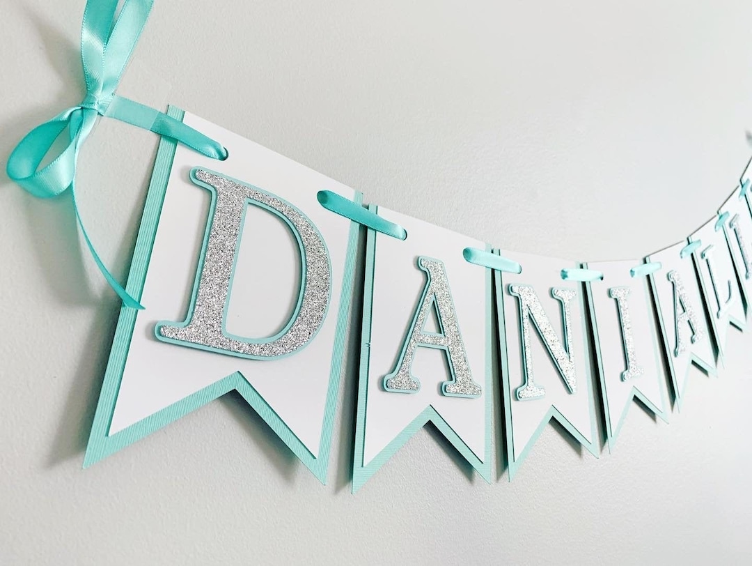 Name and Co Birthday Decorations, Silver Glitter First Birthday, Robin ...