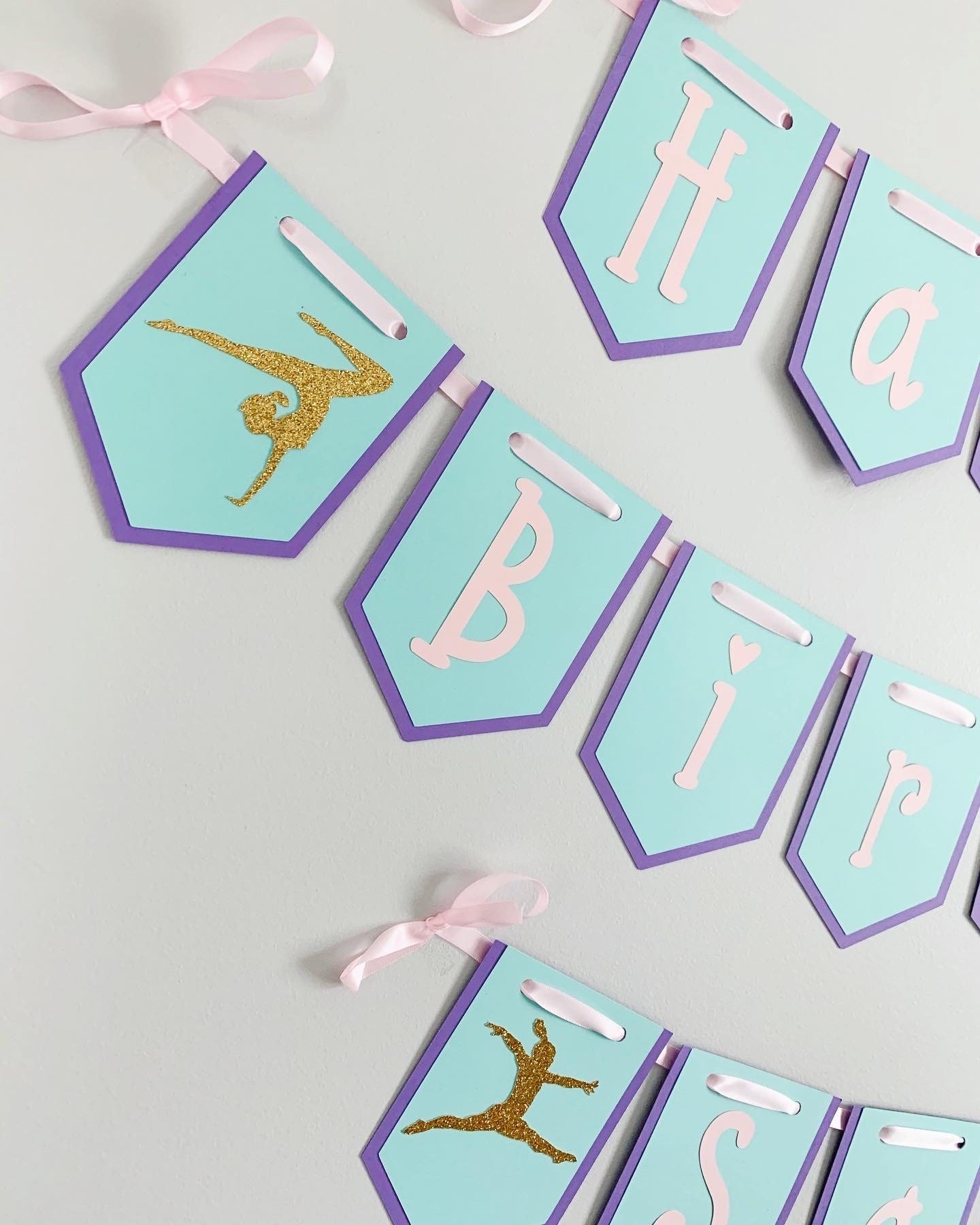 Gymnastics Birthday Decorations Gymnastics Banner Tumbling - Etsy