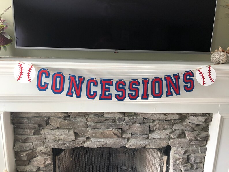 Baseball Partyconcessions Bannerbaseball Birthday - Etsy