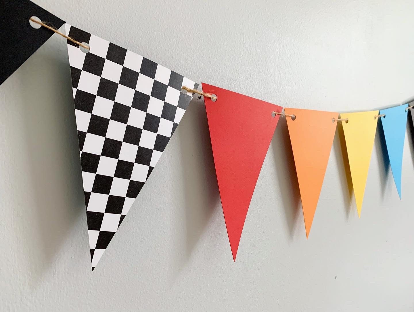 Racing Pennant Banner Race Car Birthday Decorations Monster - Etsy