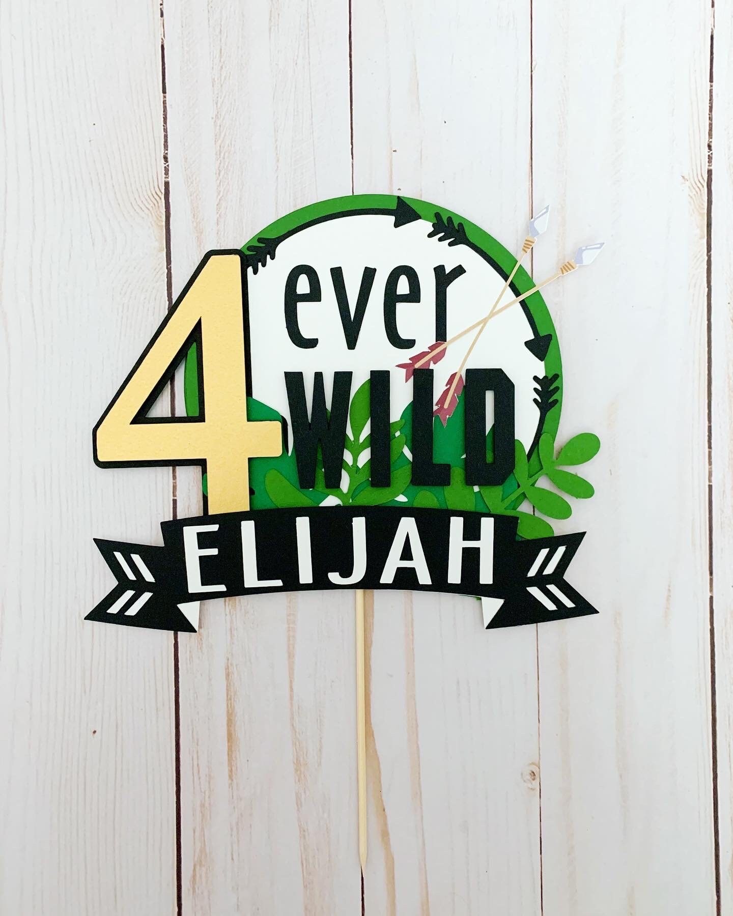 4 Ever Wild Cake Topper Four Ever Wild Birthday Decorations | Etsy