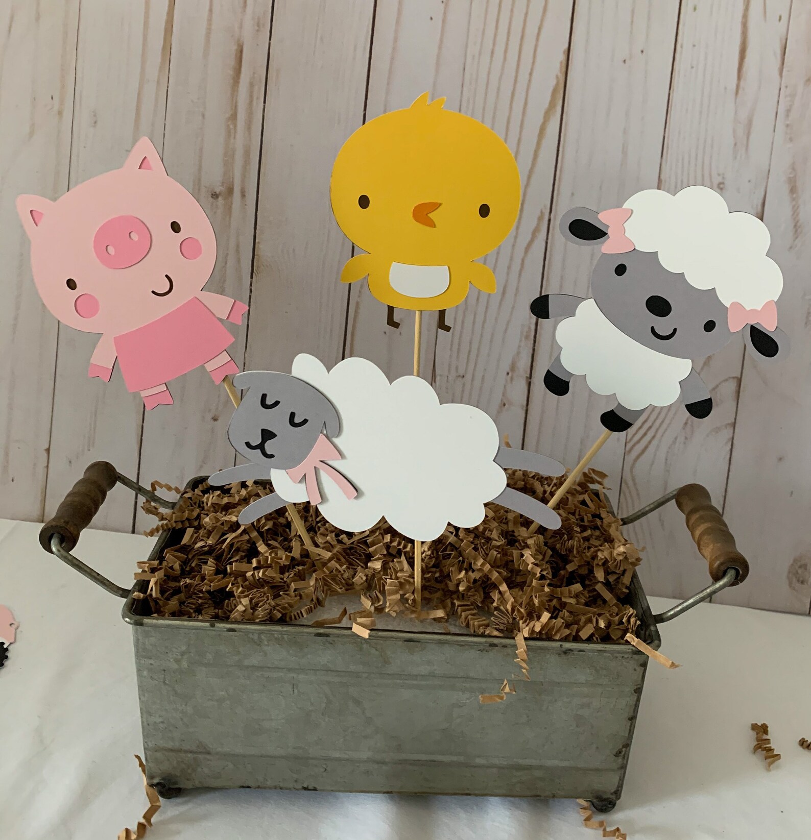 Pink Barnyard Animal Decorationsbarnyard Girl Party | Etsy