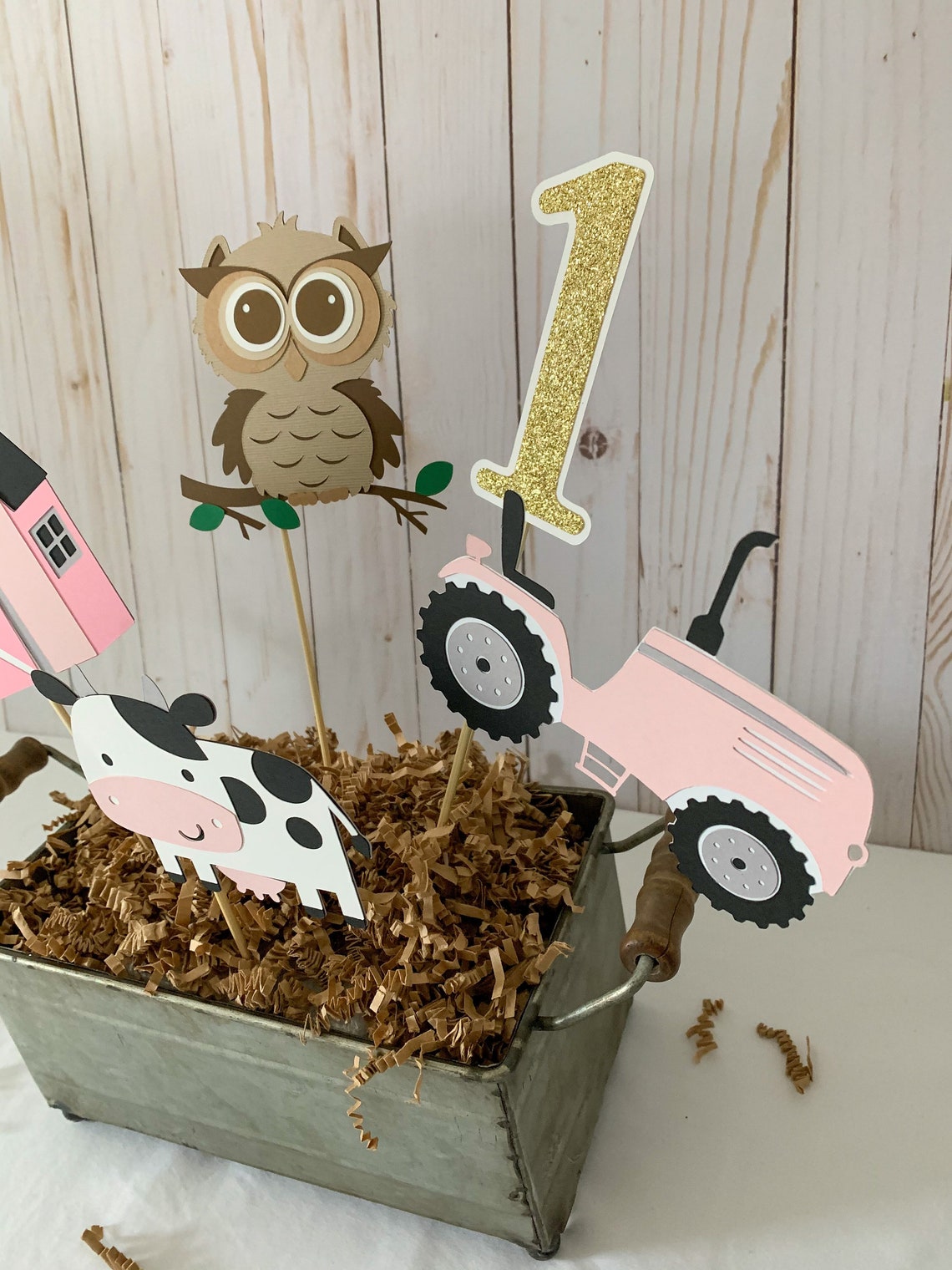 Pink barnyard animal decorationsbarnyard girl party | Etsy