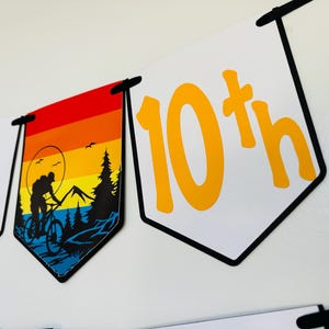 MTB Birthday Decorations, Mountain Bike Party Banner, Full Face Helmet ...