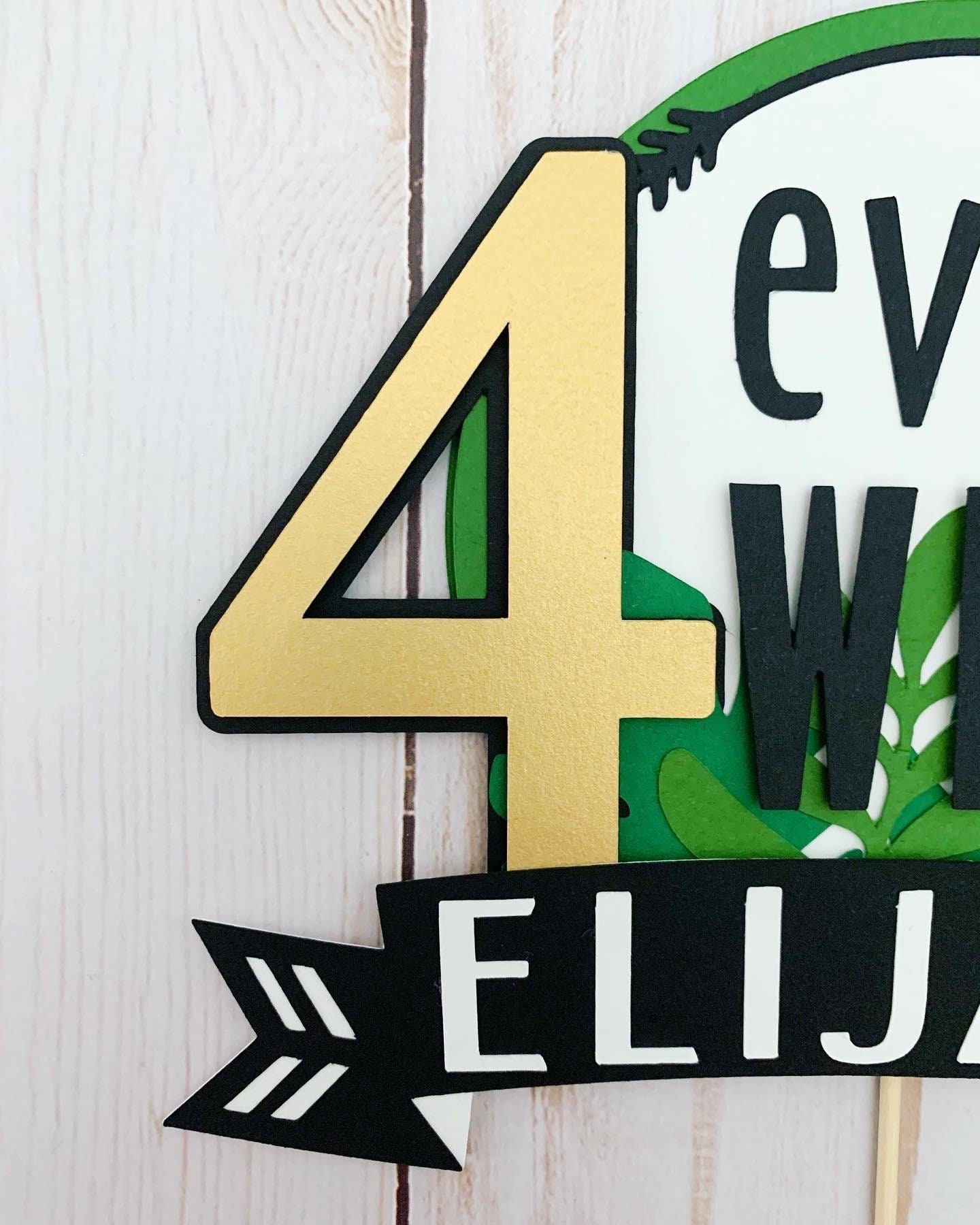 4 Ever Wild Cake Topper Four Ever Wild Birthday Decorations | Etsy