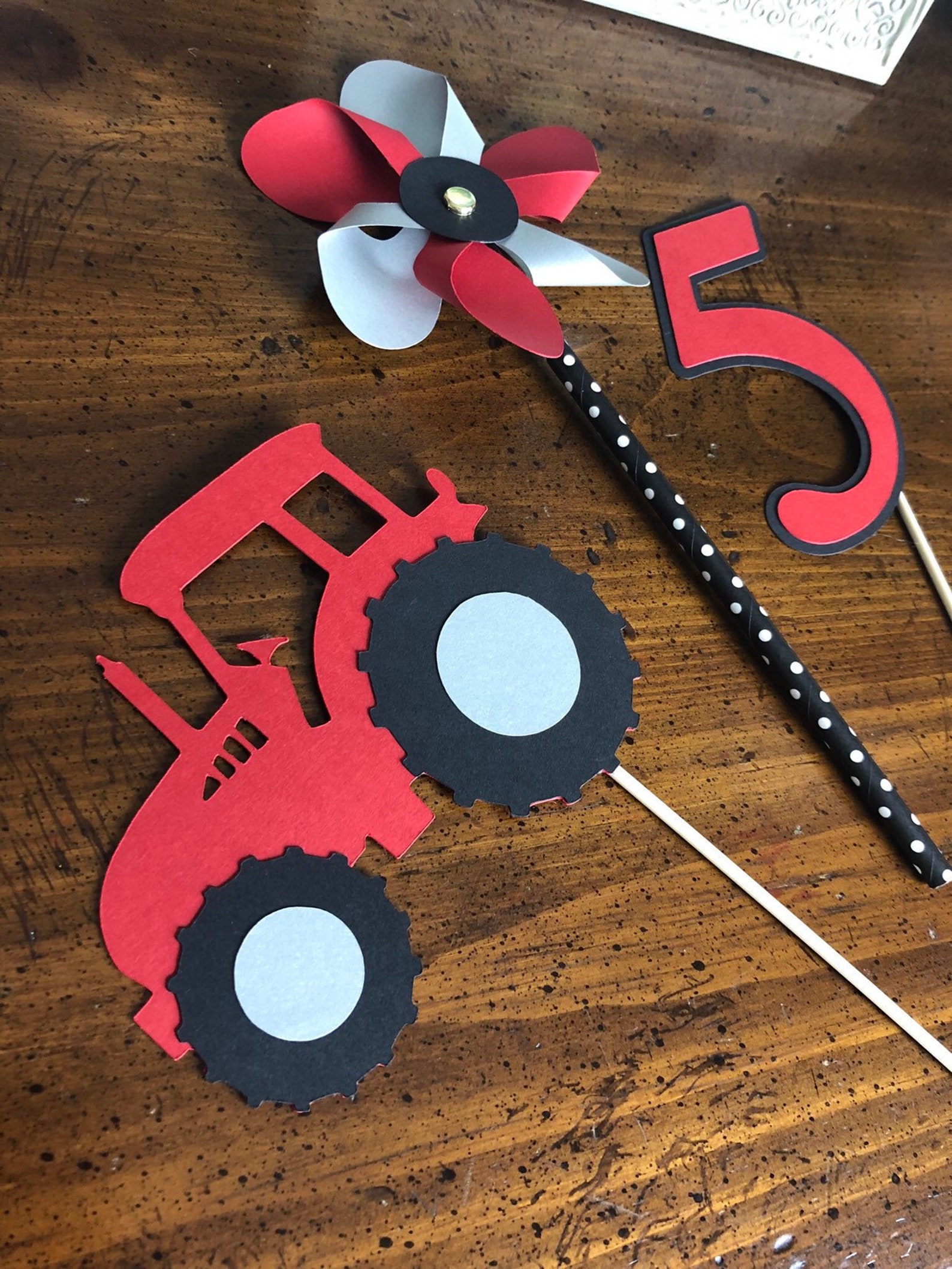 Red Tractor Birthday Decorationstractor Party | Etsy