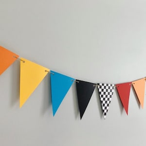 Racing Pennant Banner, Race Car Birthday Decorations, Monster Truck ...