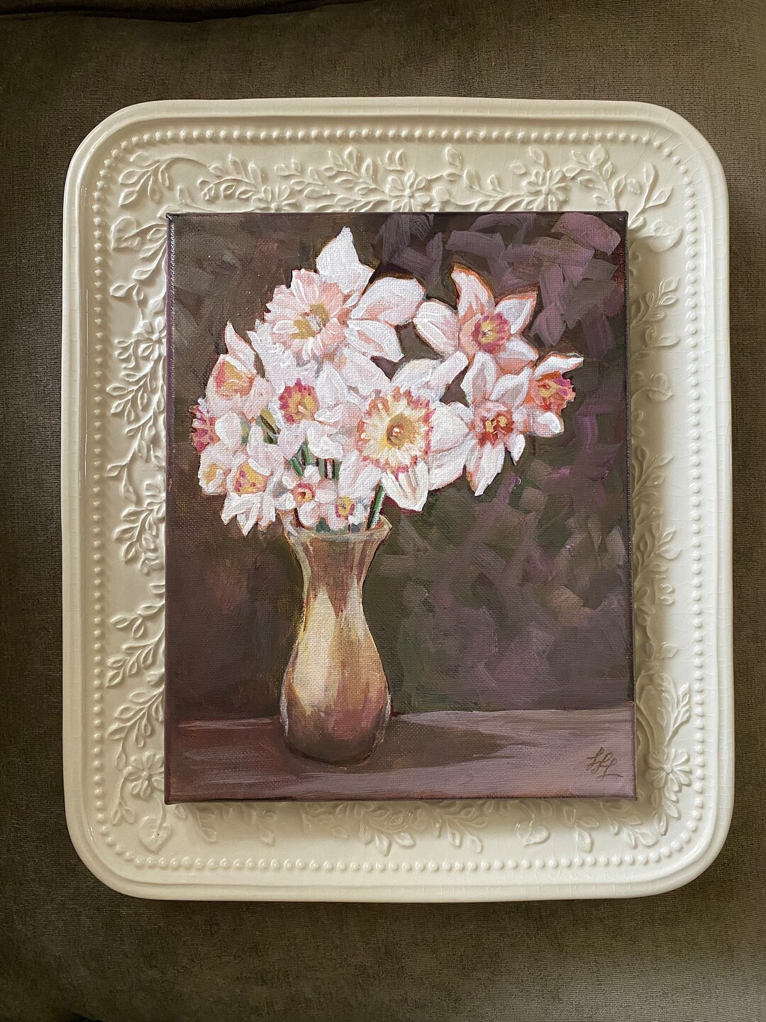 Original Daffodils Painting, Acrylic on Canvas, 8” X 10” - Etsy