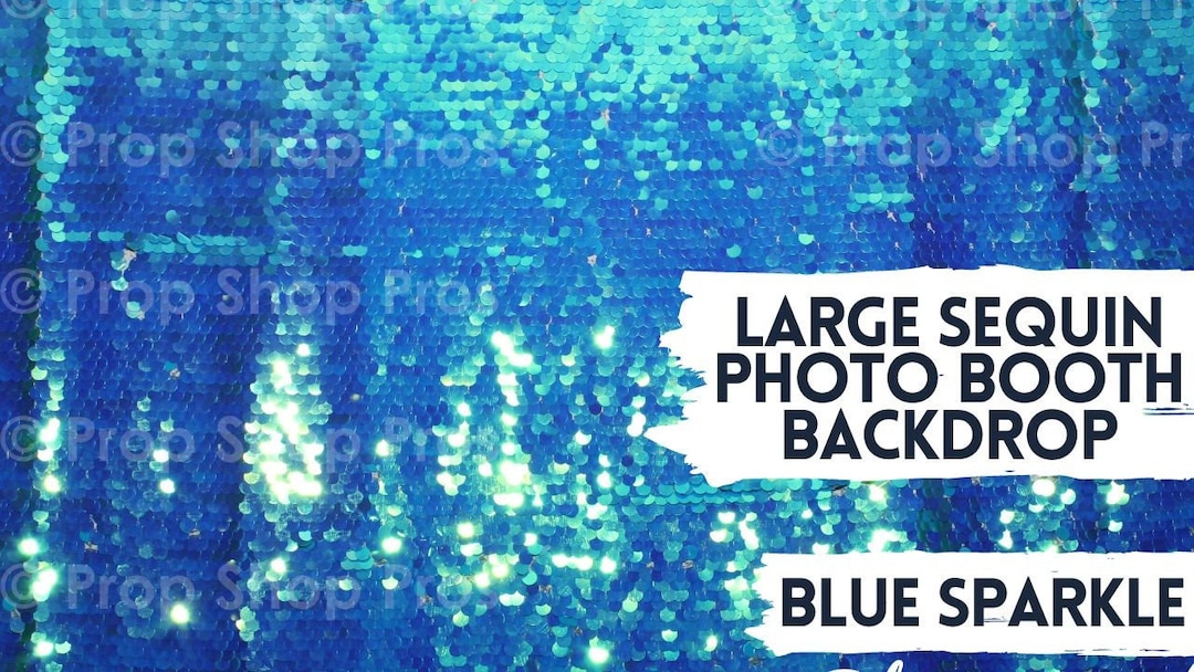 FREE SHIP Blue Sparkle Large Sequin Photo Booth Backdrop, Photo Booth ...