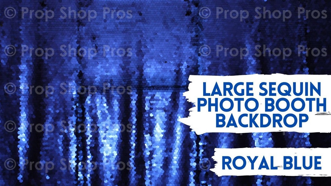 FREE SHIP Royal Blue Large Sequin Photo Booth Backdrop, Photo Booth ...
