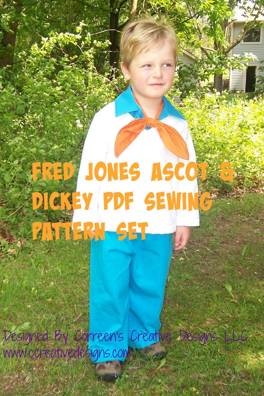 Fred Jones Kids Costume Collar and Ascot Sewing Pattern,digital ...