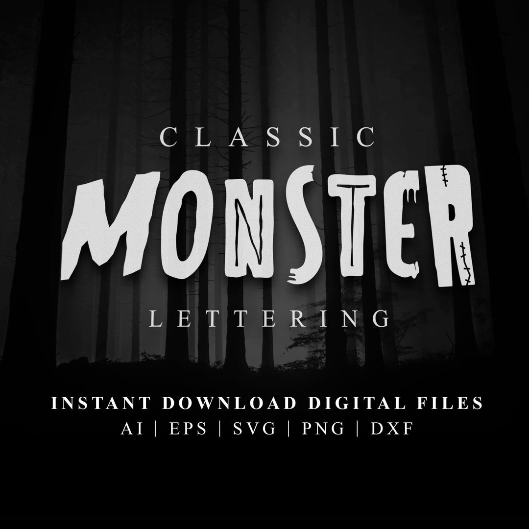 Classic Monster Title Lettering Volume 1. Graphic Vector Set Clip Art ...