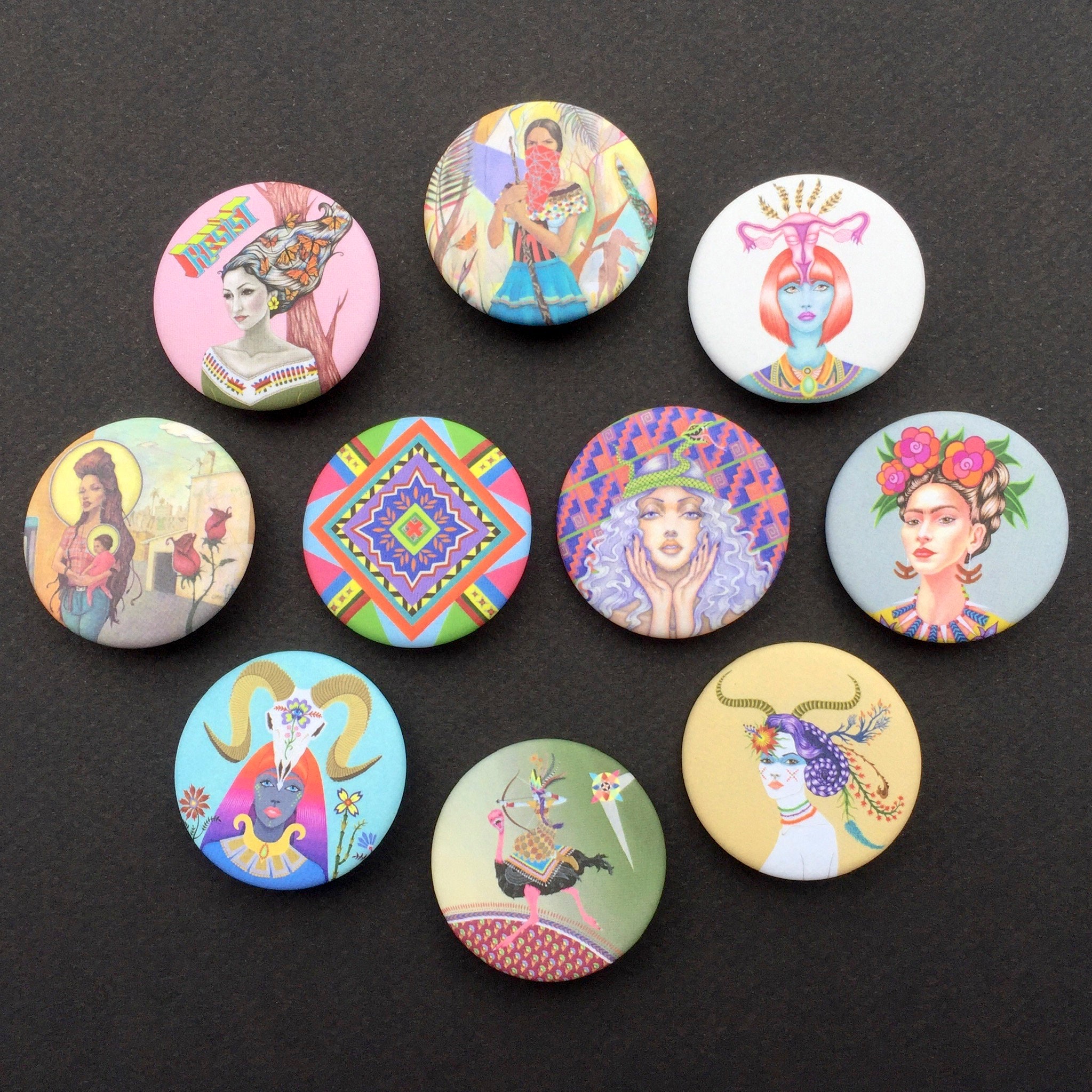 Colorful 1.5 Buttons Pinback Buttons Art Buttons Art | Etsy