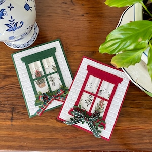 Handmade Embossed Christmas Card: Cozy Window Scene - Etsy