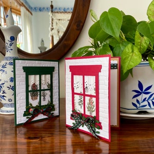 Handmade Embossed Christmas Card: Cozy Window Scene - Etsy