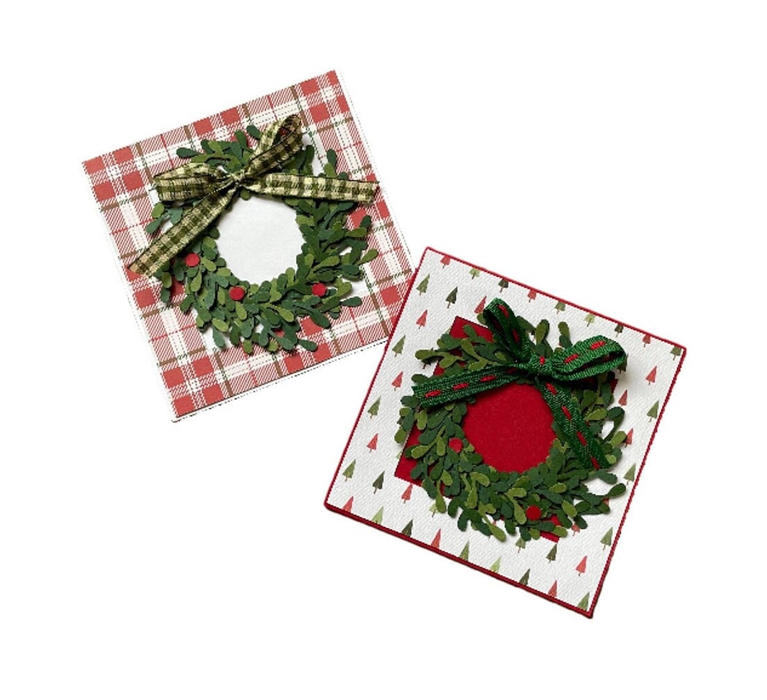 3D Christmas Wreath Card: Handmade Holiday Greeting, Personalized ...