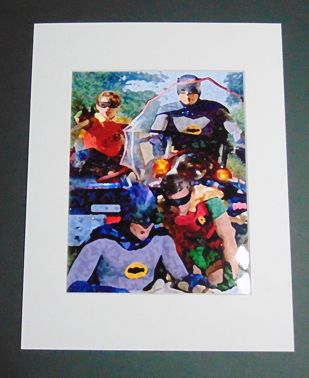 BATMAN ROBIN 1960s TV Show Fan Gift Batcycle Watercolor Art - Etsy
