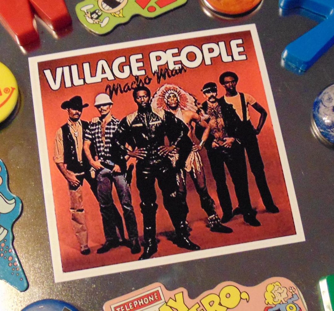VILLAGE People Disco Fridge Magnet Gift Macho Man YMCA 1970's Super ...