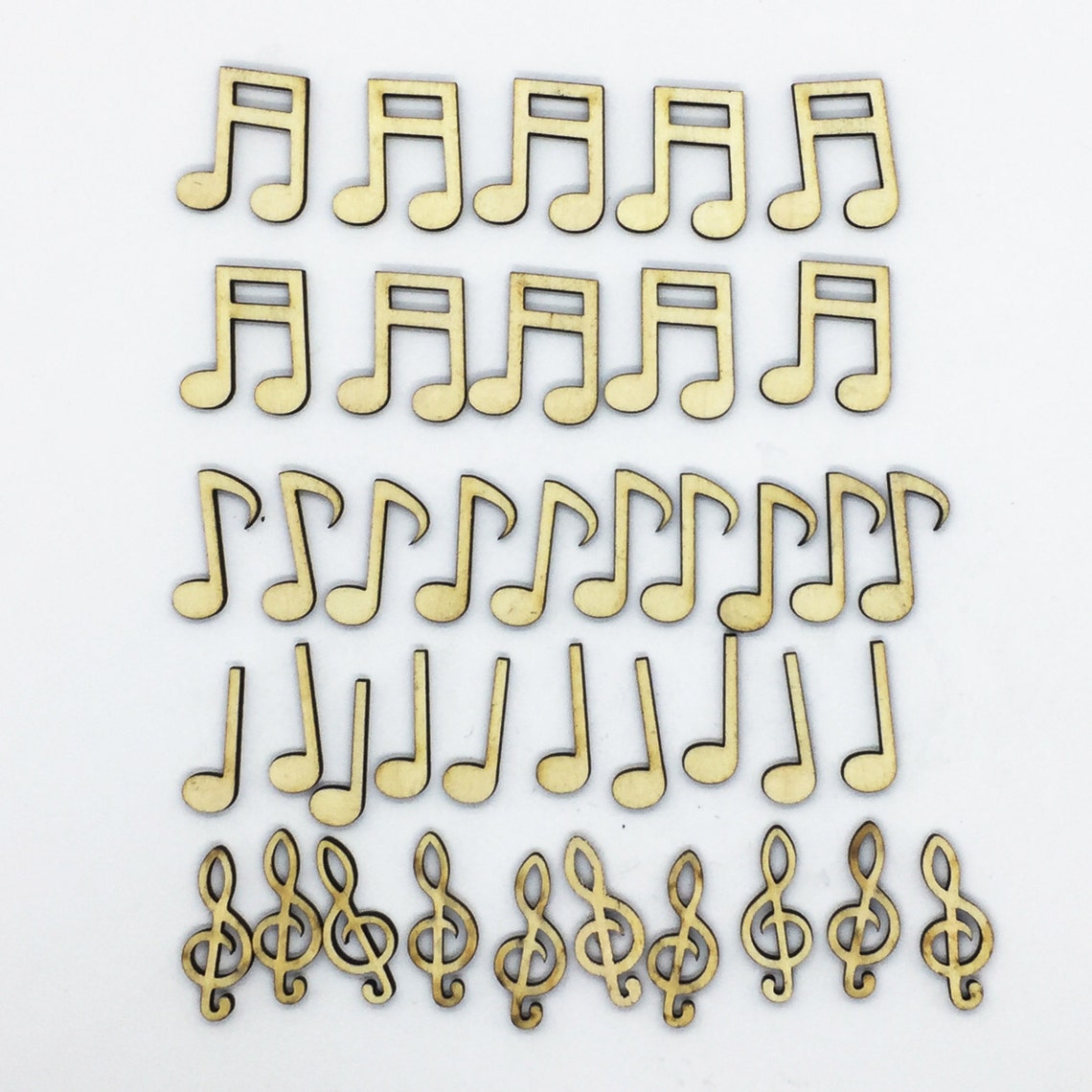 Wooden Music Note Embellishments Lasercut Birch Plywood - Etsy