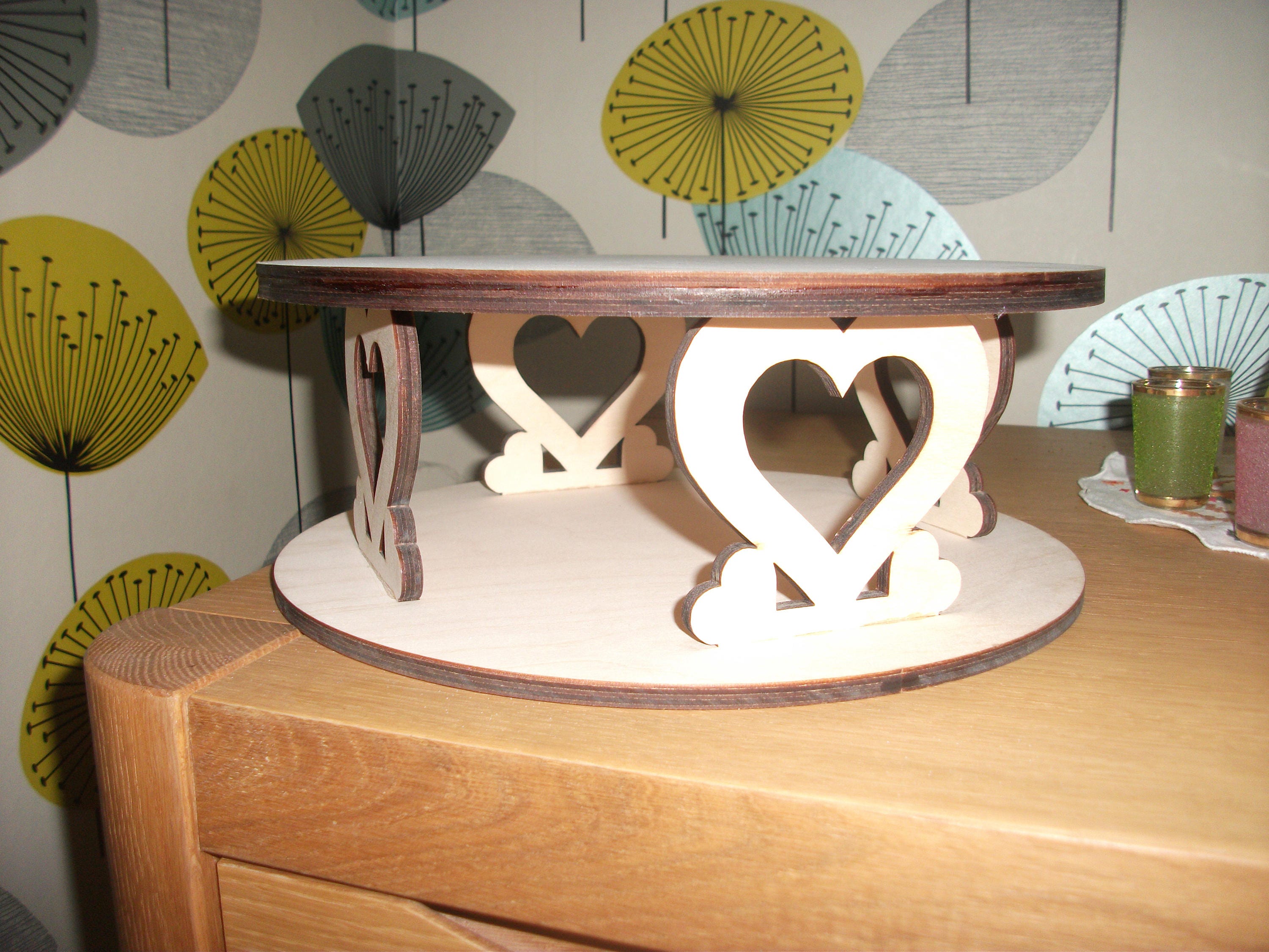 Love Heart Cake Stand Birch Wood Perfect for Weddings - Etsy