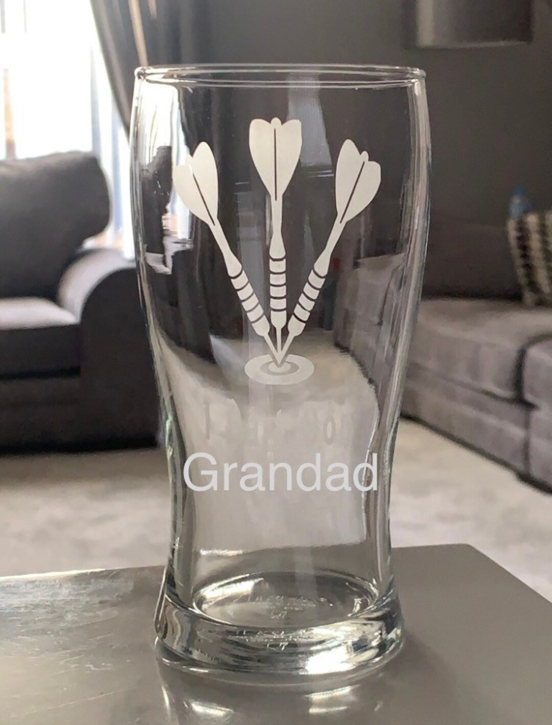 Darts Pint Glass / Gifts Any Wording / Logos / Names / Personalisation ...