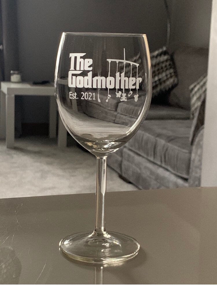 The God Father / God Mother Engraved Glass Christening Day - Etsy
