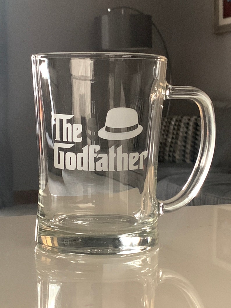 The God Father / God Mother Engraved Glass Christening Day - Etsy