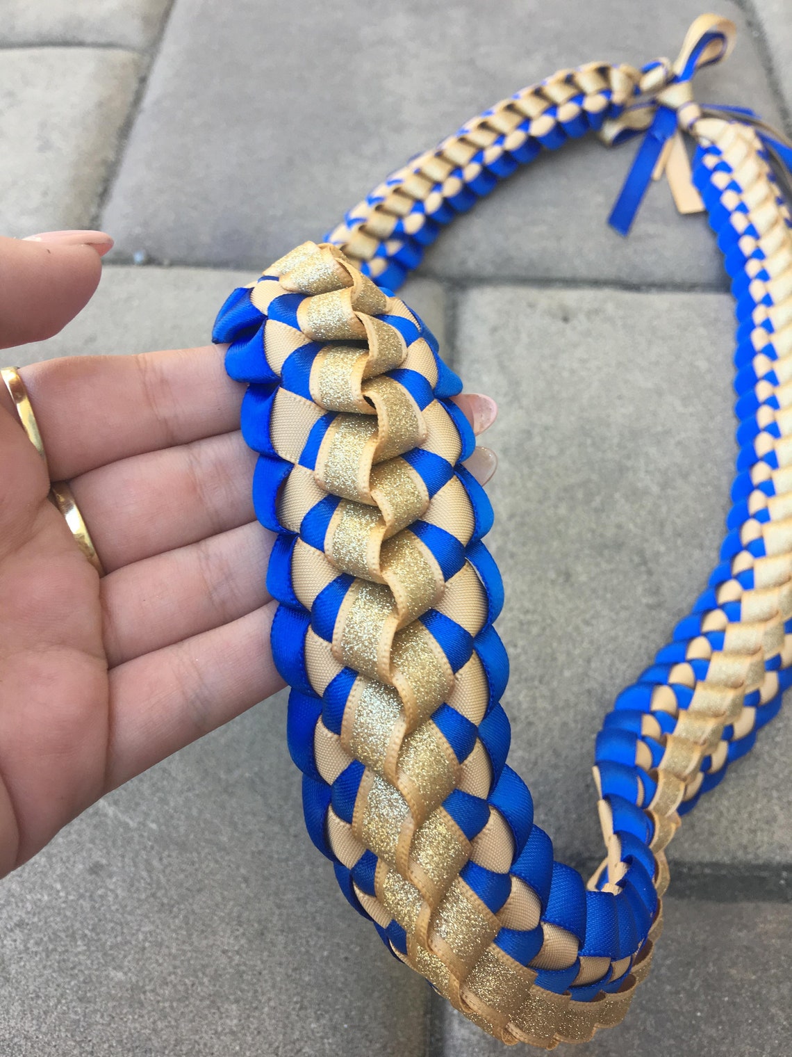 Blue and Gold Graduation Ribbon Lei - Etsy