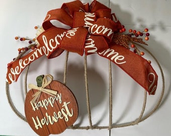 Pumpkin Wire Wreath - Etsy
