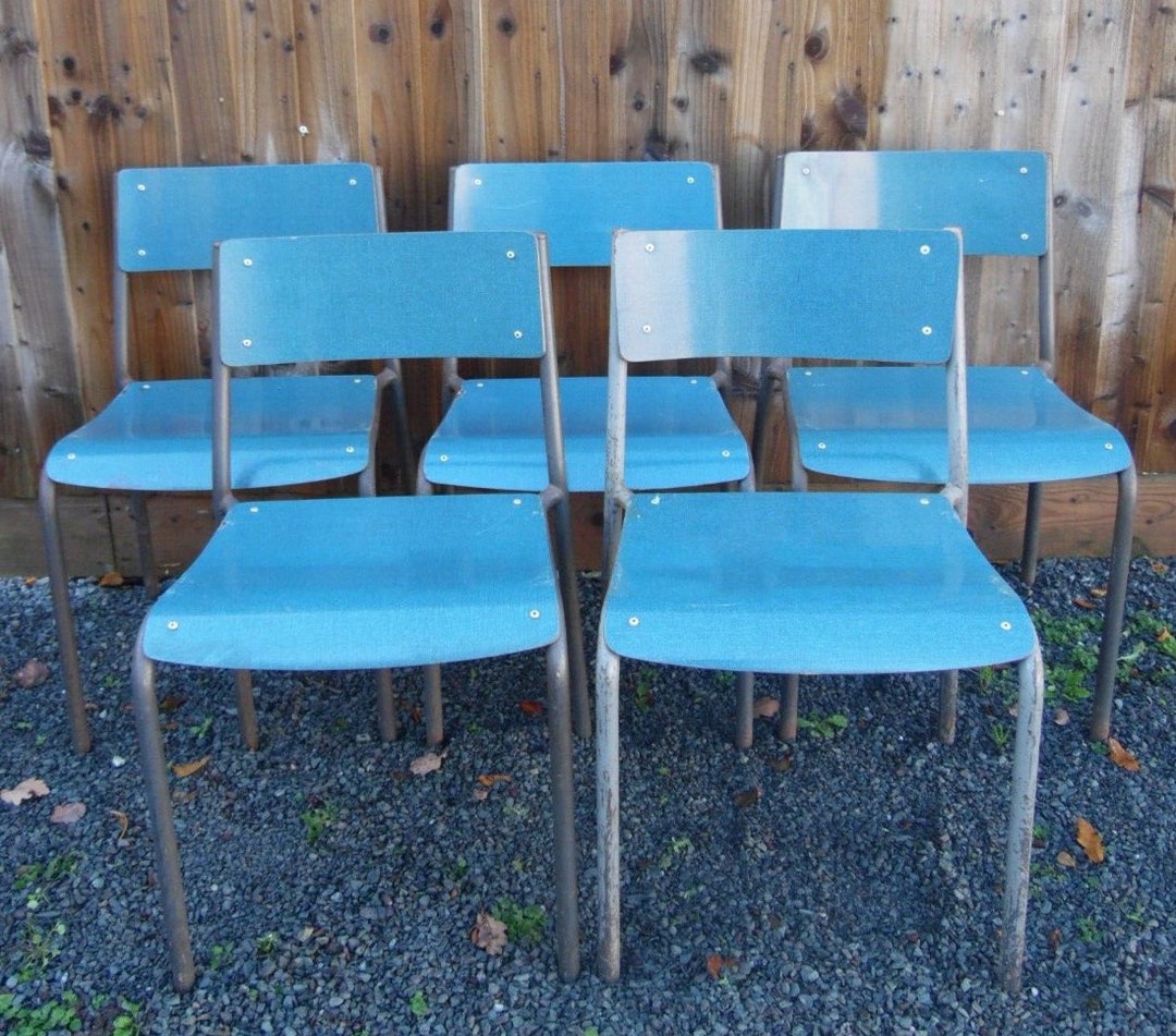Set of 5 Vintage Reclaimed BUTLINS Holiday Camp Pwllhelli Tubular Steel ...