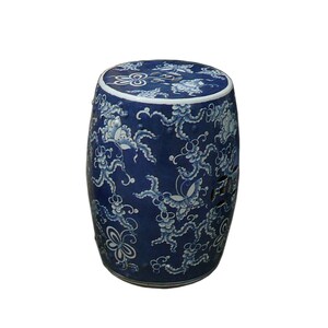 Chinese Blue & White Porcelain Round Butterflies Stool Cs984-2e - Etsy