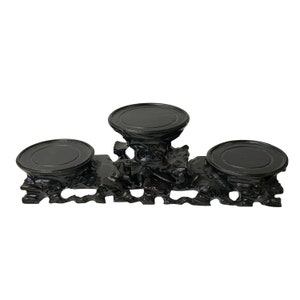3.25 Dark Brown Wood Carving Step Shape Table Top Stand Riser Ws4002e ...