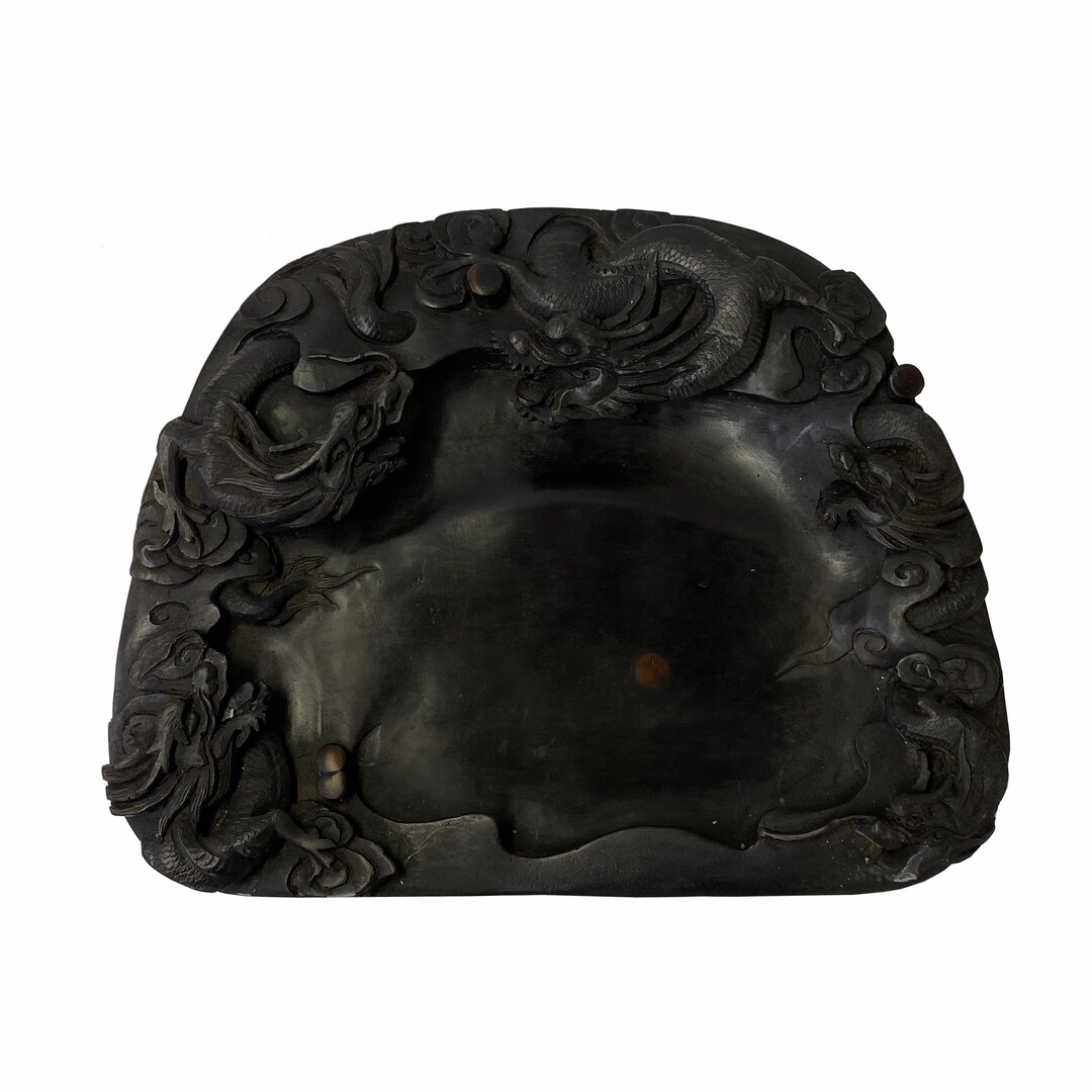 Chinese Oriental Black Color Dimensional Dragon Ink Well Pad Display ...