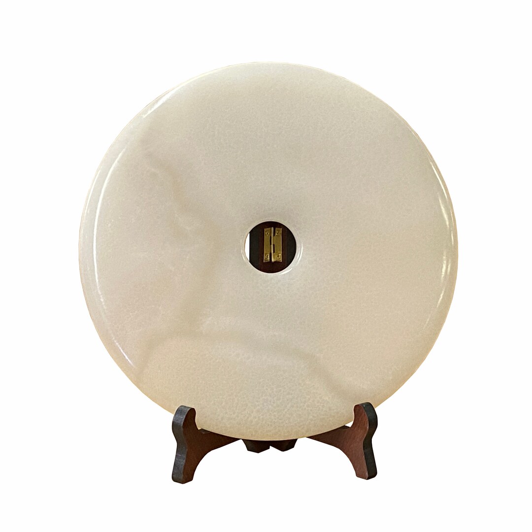 Chinese Natural White Stone Round Fengshui Home Decor Display Ws1669e ...