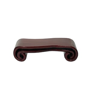 3.25" Set 2 Brown Wood Scroll Legs Rectangular Display Stand Riser ...