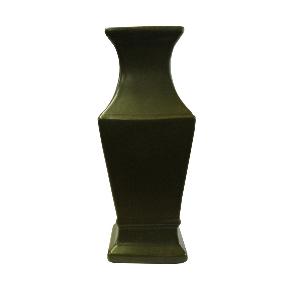 Chinese Handmade Dark Olive Green Ceramic Accent Vase Ws321e - Etsy