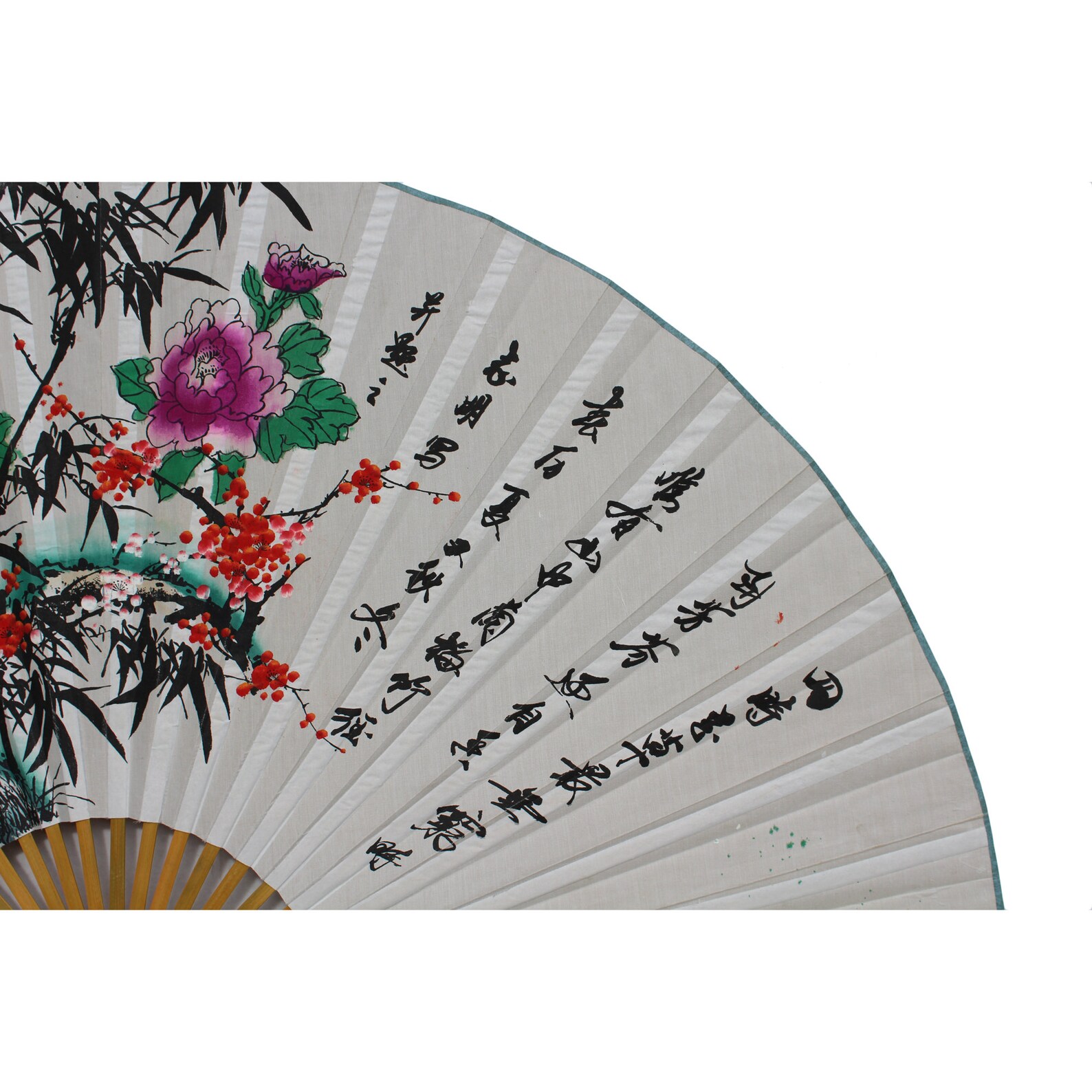 Chinese Handmade Fan Shape Flower Theme Paper Painting Cs5633e - Etsy