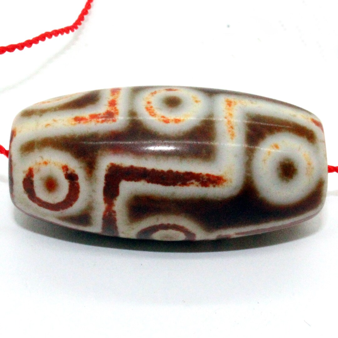 Chinese Handmade Agate Stone Pattern Oval Long Dzi Bead Pendant Ws230e ...